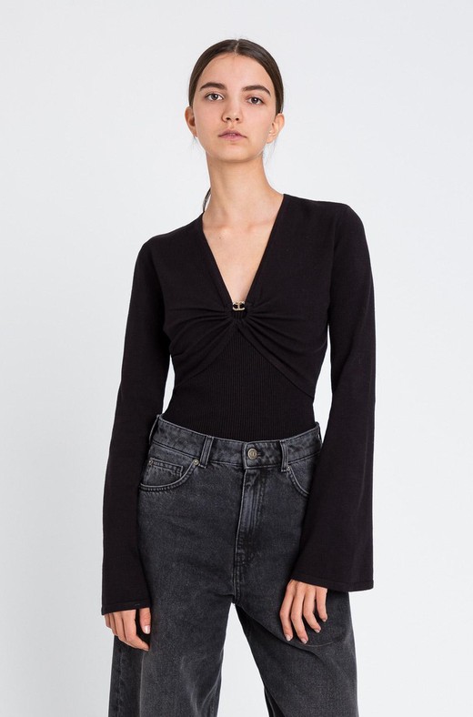 Pleten komplet topa in bolera iz viskozne mešanice | TWINSET | emporium.si