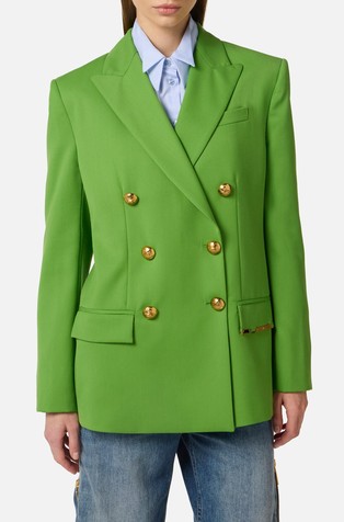 Suknjič iz volnene mešanice z dvorednim zapenjanjem | ELISABETTA ...