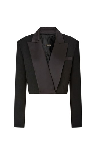 Cropped suknjič s satenastimi detajli | PINKO | emporium.si