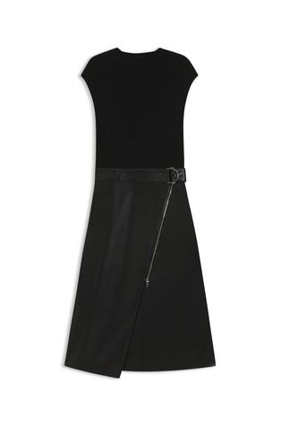 Obleka s kratkimi rokavi iz kombinacije tkanin | BOSS | emporium.si