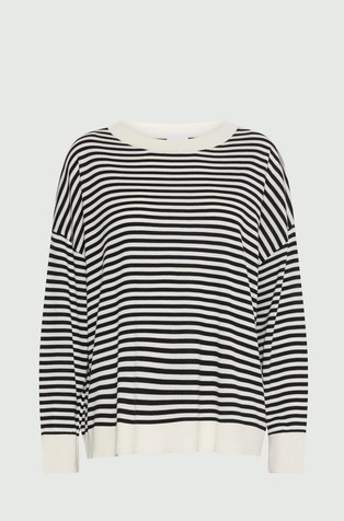 Oversized fit pleten pulover s črtastim vzorcem | MARELLA | emporium.si