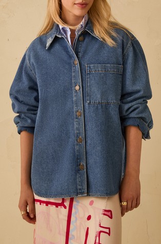 Denim srajca z vezenino na hrbtu | PENNYBLACK | emporium.si